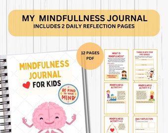 Kids Mindfulness Journal Pages, Mental Health Mindfulness Workbook ...