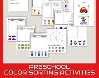 Color Sorting Game, Matching Colors, Toddler Busy Book Printable Color ...