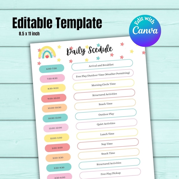 Daycare Template for Daily - Etsy