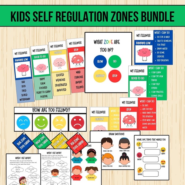 Self Regulation Zones Bundle Calming Corner Emotional Regulation
