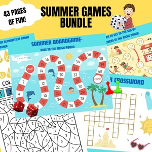 Summer Printable Games Bundle Activities for Kids Printable - Etsy