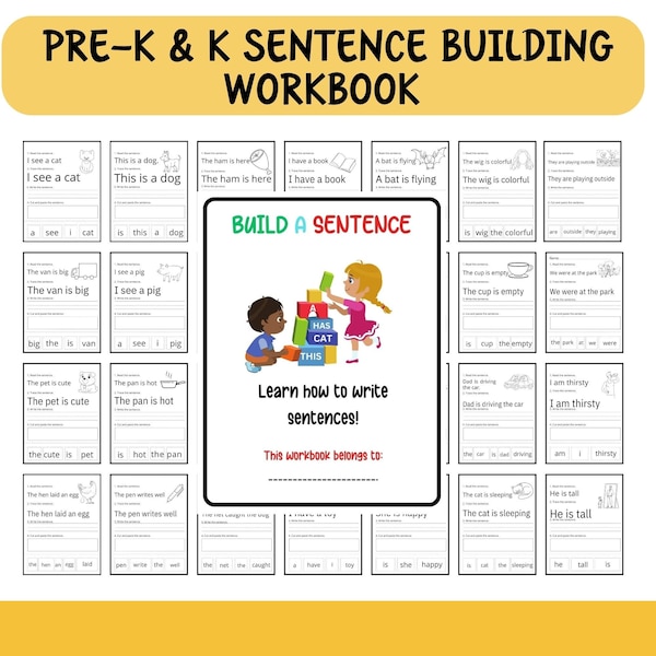 Sentence Writing Worksheets - Etsy