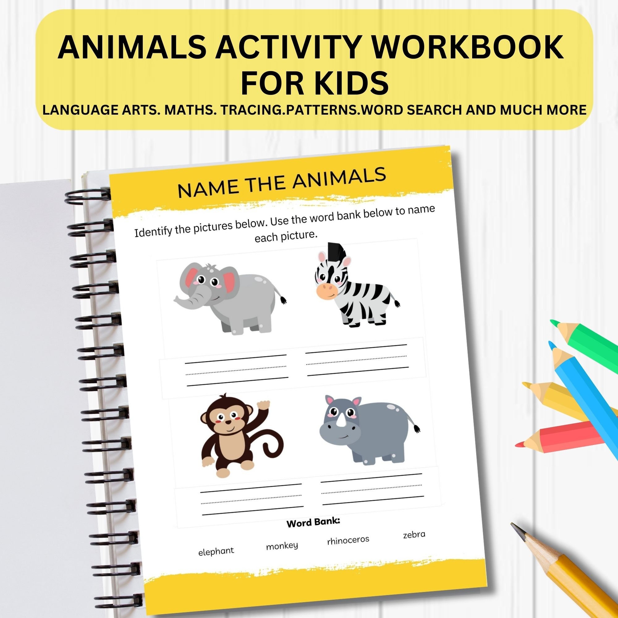 Preschool Pre-k Kindergarten Learning Workbook Printable Activity ...