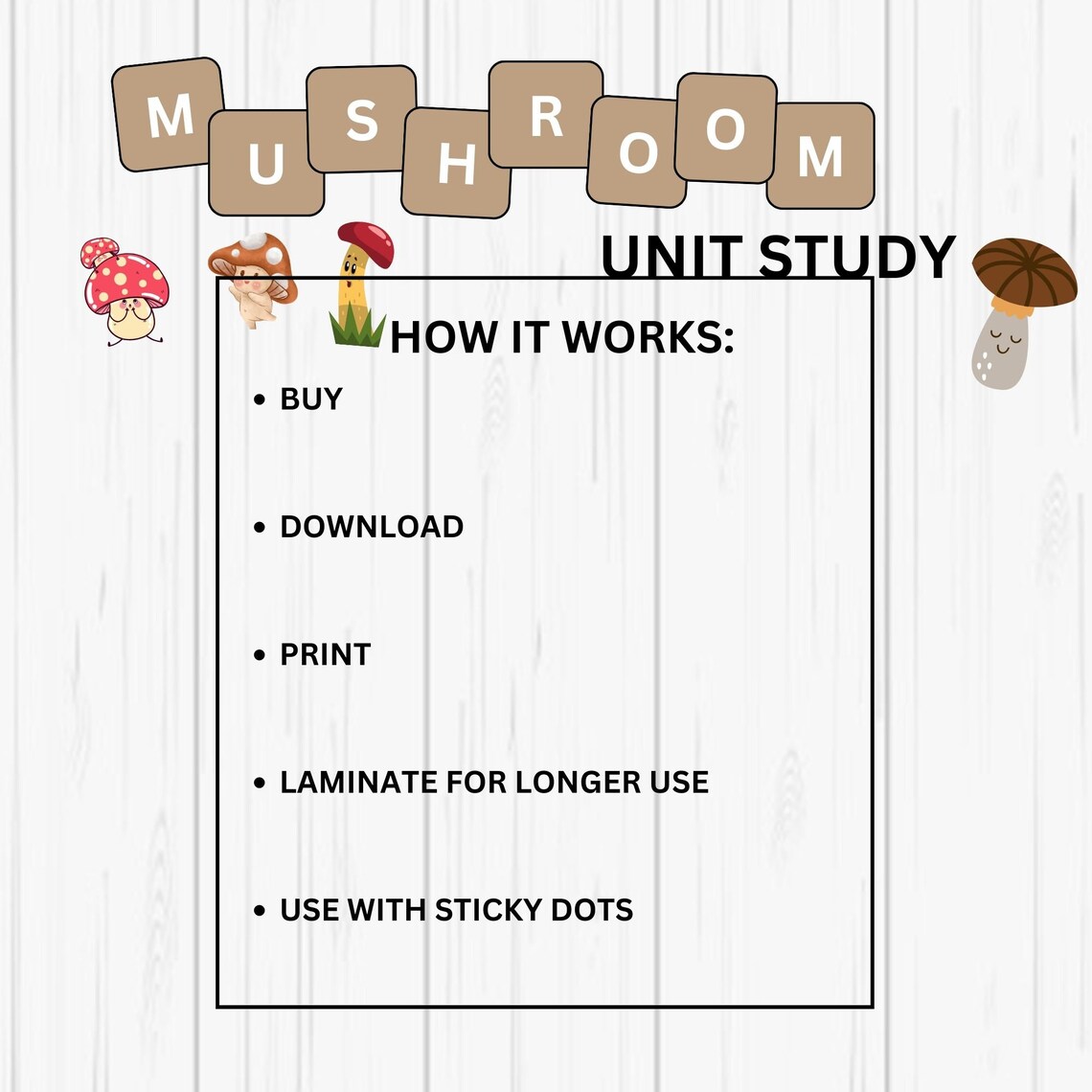 Mushroom Unit Study Life Cycle Anatomy Nature Study Coloring - Etsy
