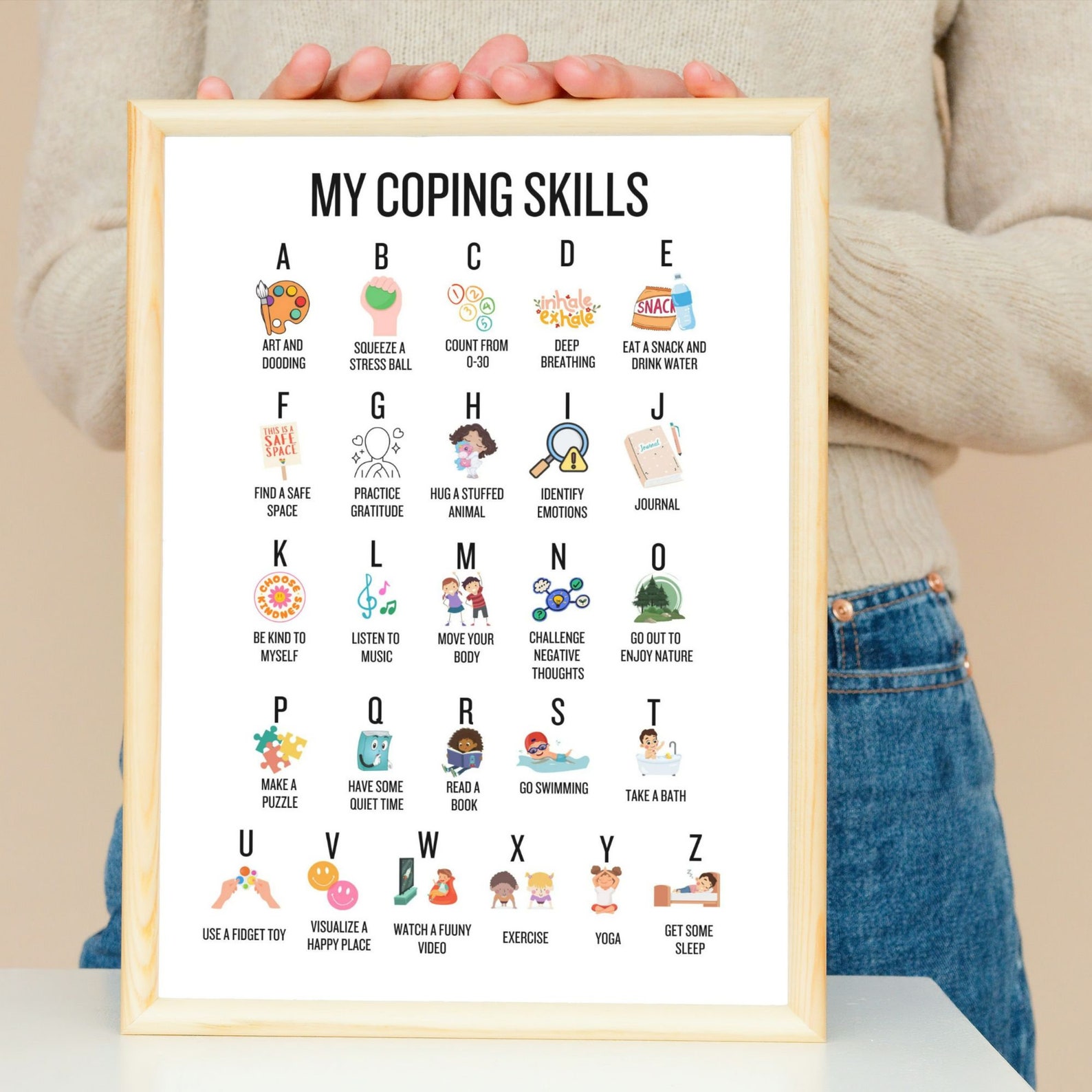 Coping Skills Alphabet Poster ABC Coping Skills Grounding Exercises for ...