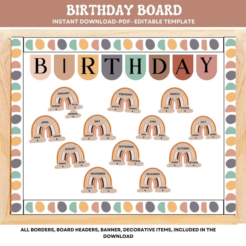 Boho Birthday Classroom Boho Birthday Bulletin Board Classroom - Etsy