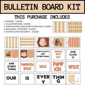 Pumpkin Spice Bulletin Board Retro Pumpkin Latte Bulletin Board Fall ...