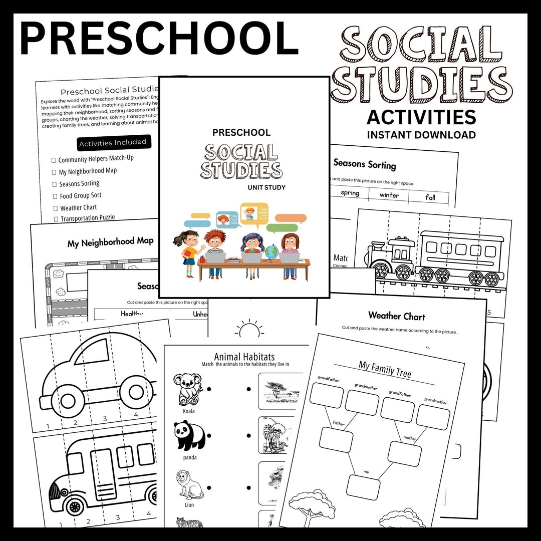Preschool Social Studies Busy Book Homeschooling Kids Learning Binder ...