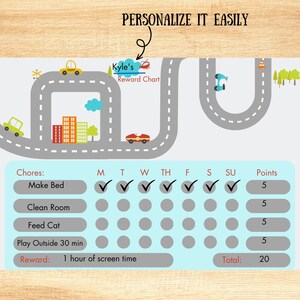 Editable Reward Chart for Multiple Kids Daily Checklist Responsibility ...