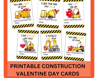 Printable Construction Valentines Classroom Construction Valentine's ...
