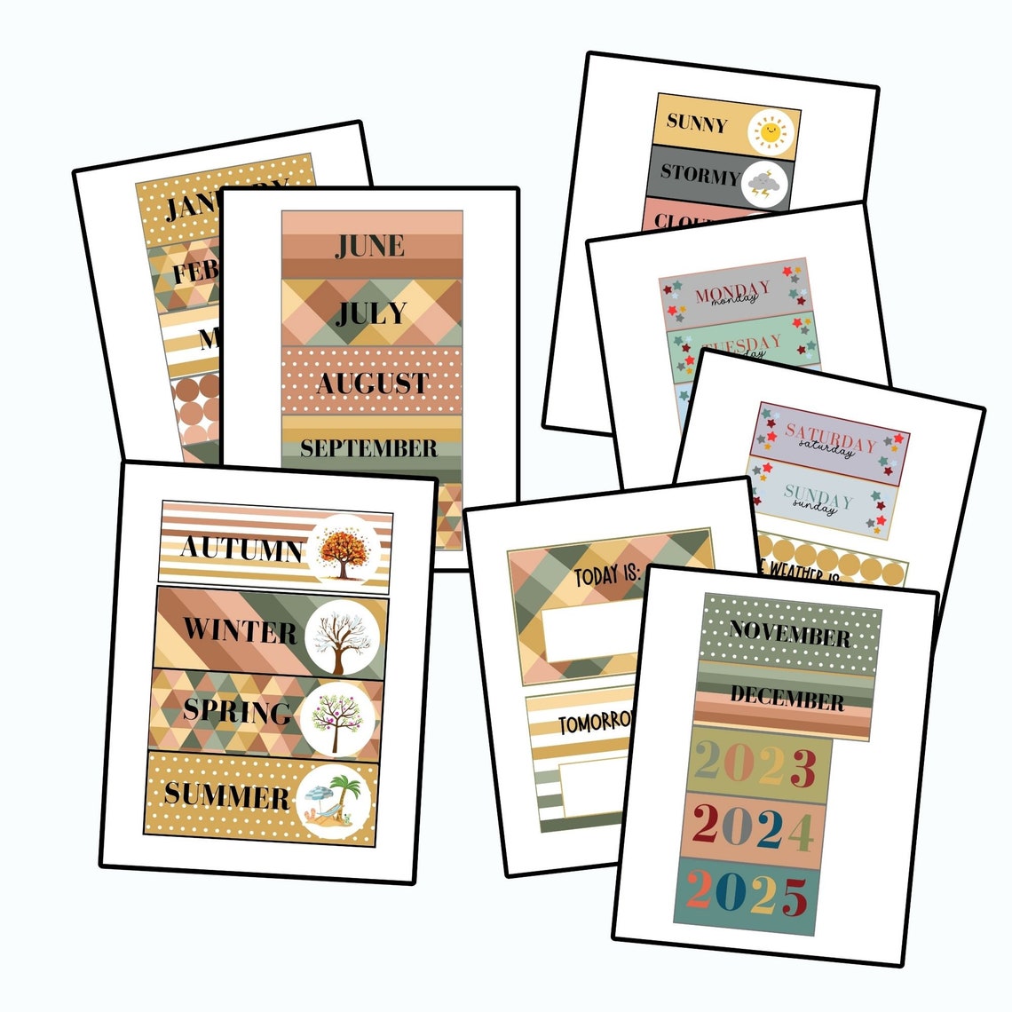 Classroom Calendar Display Weather Station Seasons Alphabet Banner ...