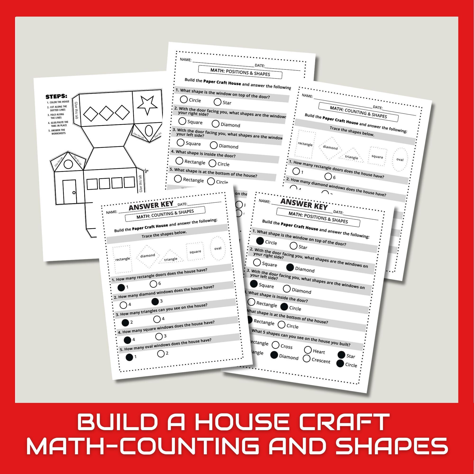 Math Count and Shapes Activity Printable Preschool Worksheets ...