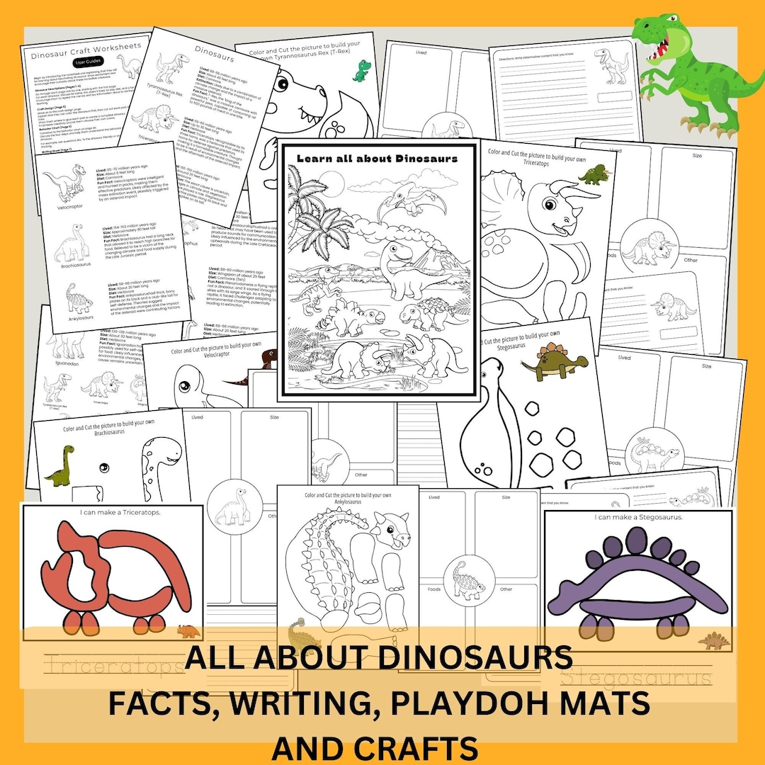 Dinosaur Printable Activity Homeschool Activity Dinosaur Busy Book ...