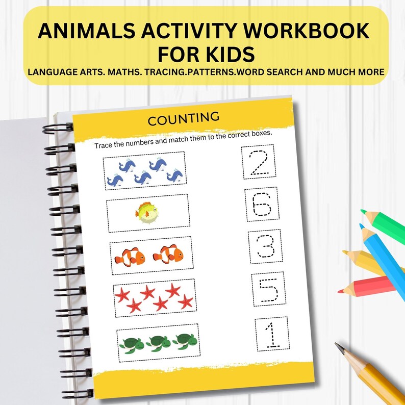 Preschool Pre-k Kindergarten Learning Workbook Printable Activity ...