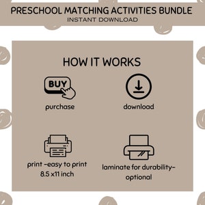 Preschool Matching Game Bundle Color Matching Number Matching Alphabet ...