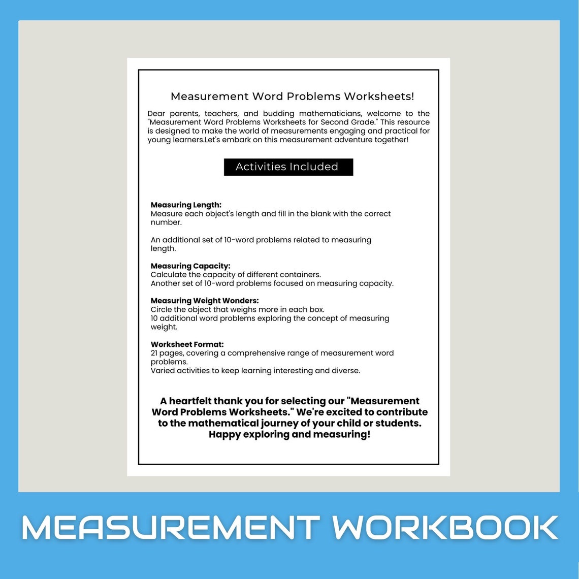 Learning to Measure 2nd Grade Math Task Cards Worksheets Homeschool ...