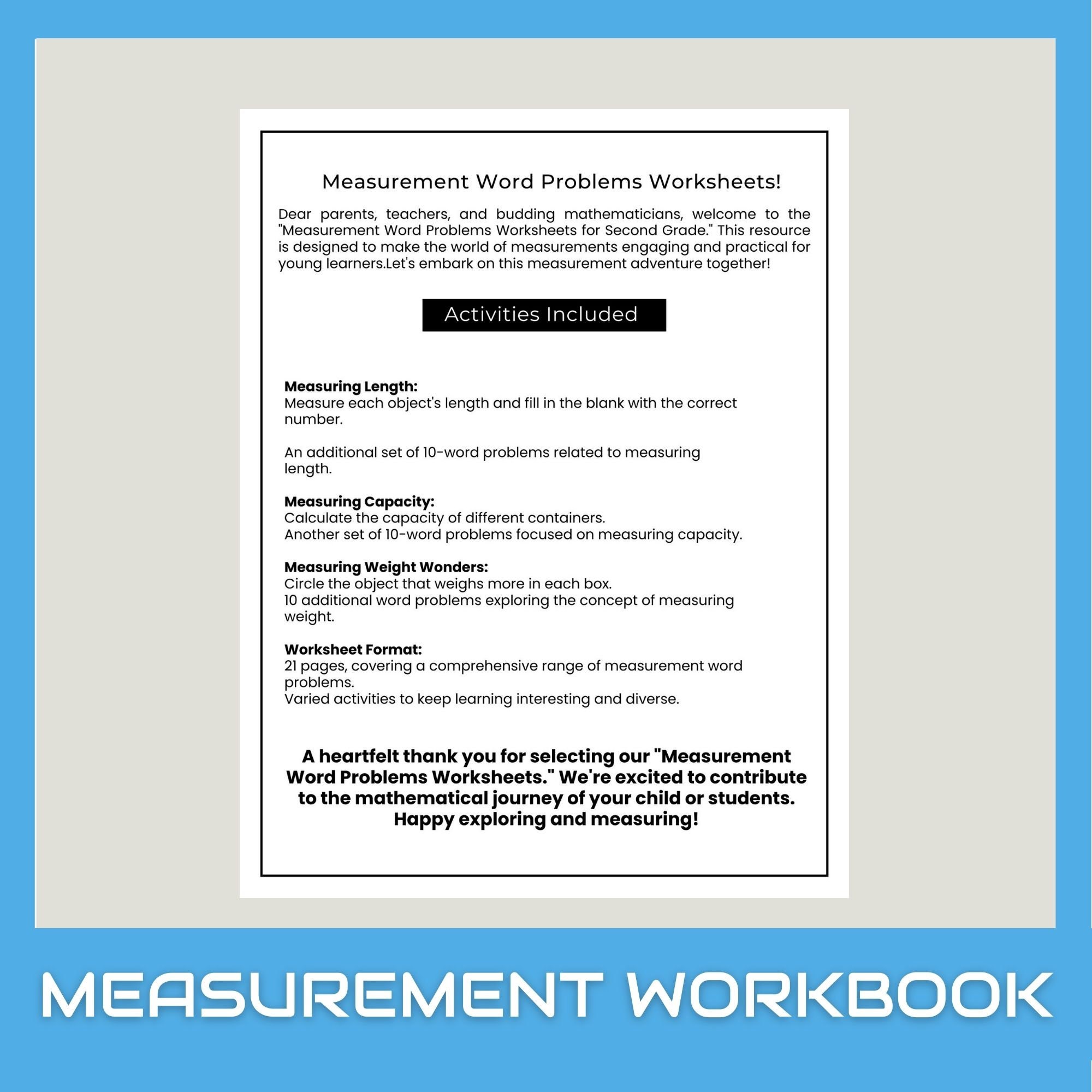 Learning to Measure 2nd Grade Math Task Cards Worksheets Homeschool ...