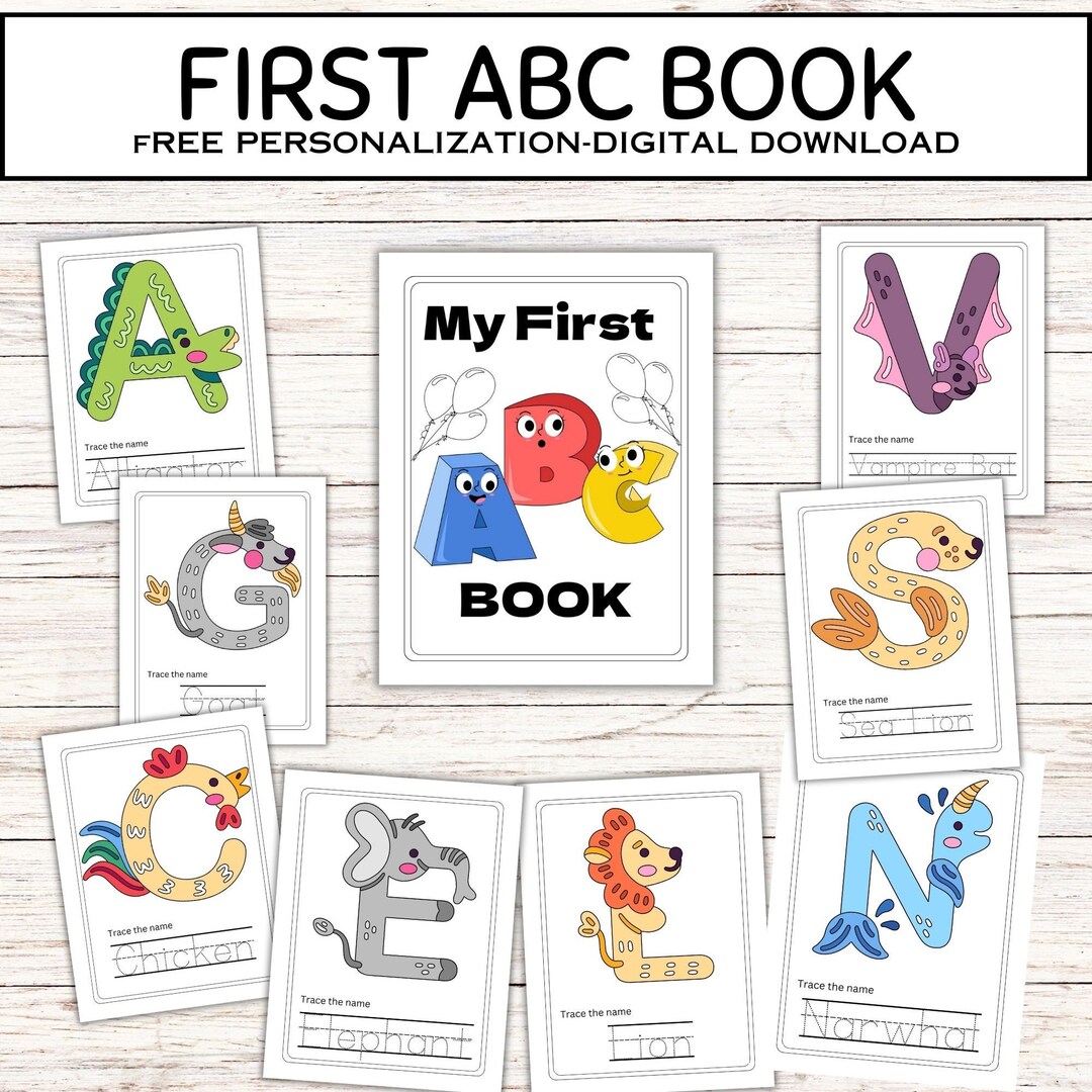 Alphabet Book Tracing Pages for Kids Baby's First ABC Book A-Z Animal ...