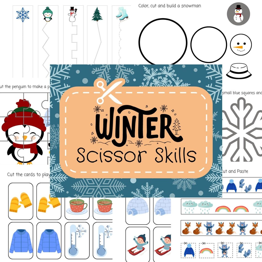 Winter Scissor Skills Activities Homeschool Printables Cut and Paste ...