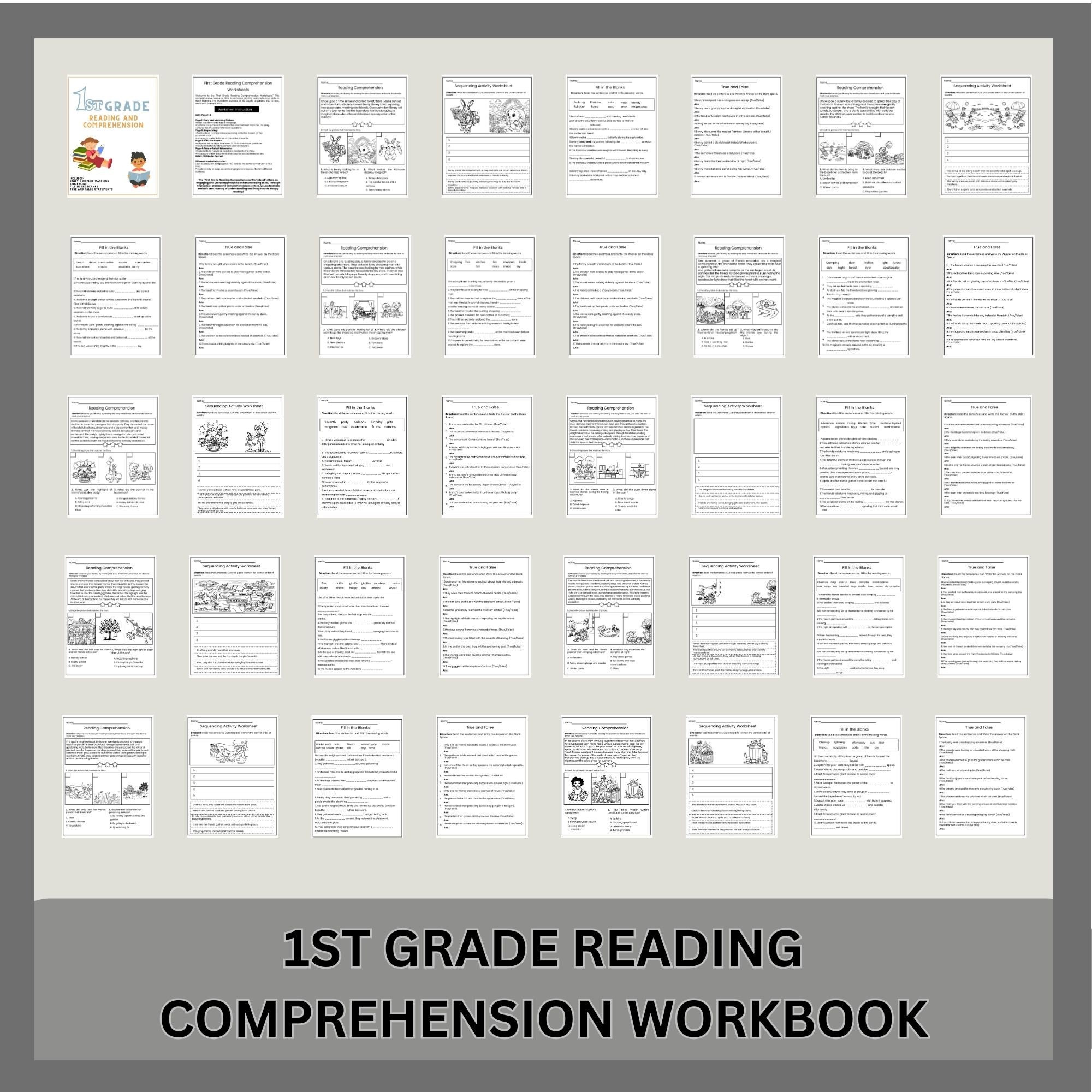 First Grade Reading Comprehension Worksheets Decodable Stories With ...