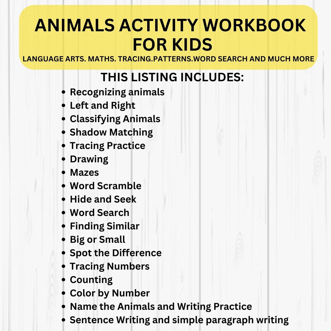 Preschool Pre-k Kindergarten Learning Workbook Printable Activity ...