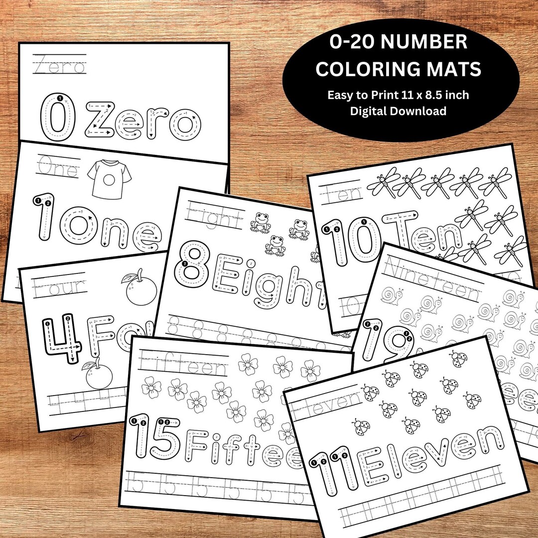 Number Tracing Worksheets Traceable Numbers Preschool Worksheets 0-20 ...