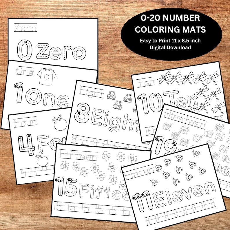 Number Tracing Worksheets Traceable Numbers Preschool Worksheets 0-20 ...
