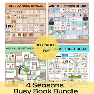 Four Seasons Bundle: Fall Winter Spring & Summer Busy Book. - Etsy