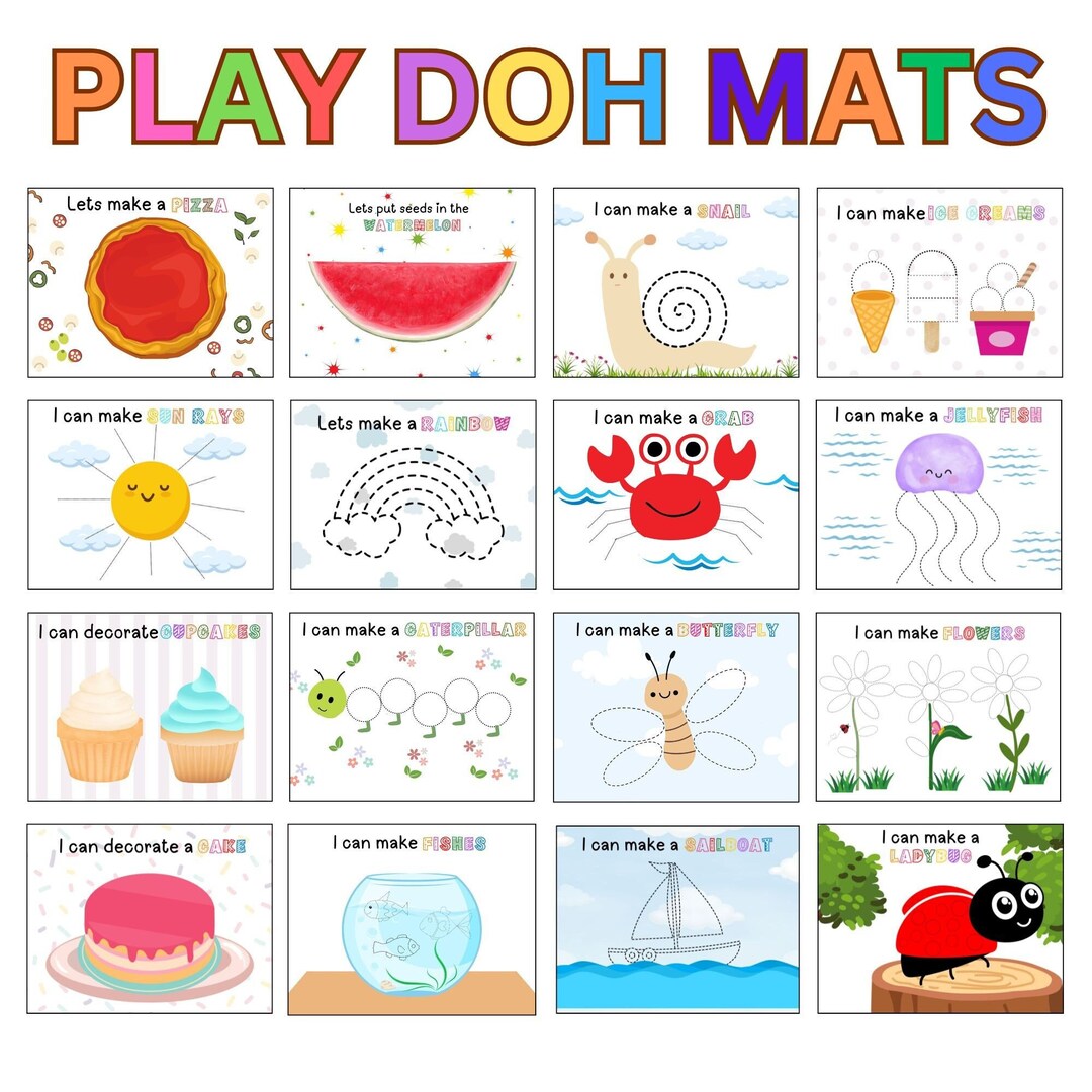 Play Dough Mats Digital Download Play Dough Activity Montessori ...