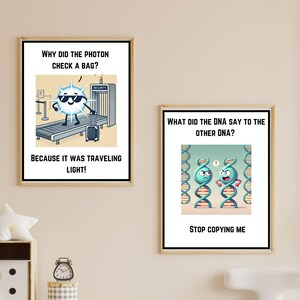 Funny Science Posters Set of 9 Prints Science Classroom Posters Puns ...