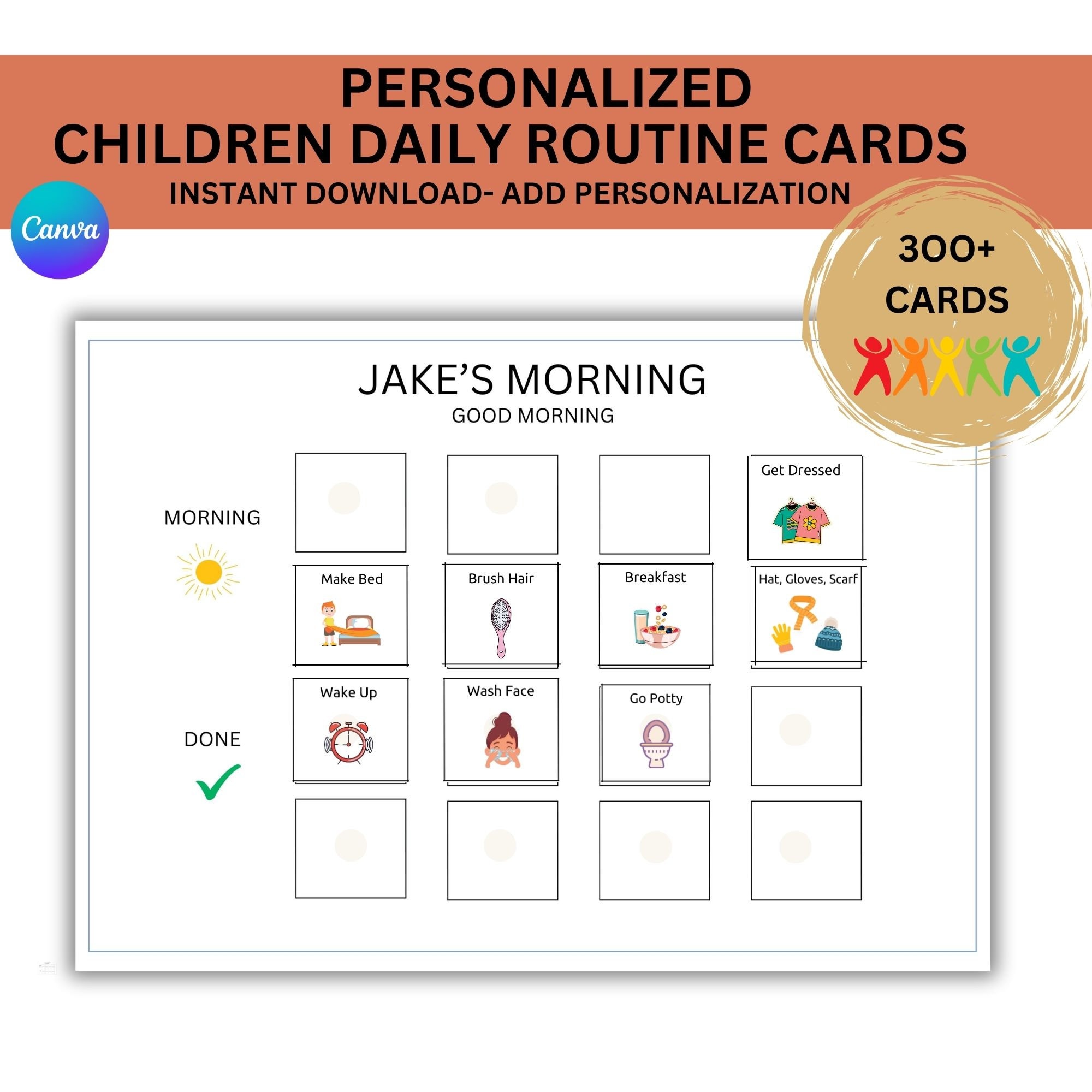 300 Daily Routine Cards With Charts Autism Visual Aid ABA Therapy 2024 ...