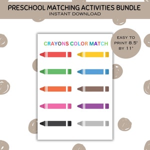 Preschool Matching Game Bundle Color Matching Number Matching Alphabet ...