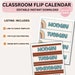 Classroom Flip Calendar Display Modern Boho Classroom Decor Editable ...