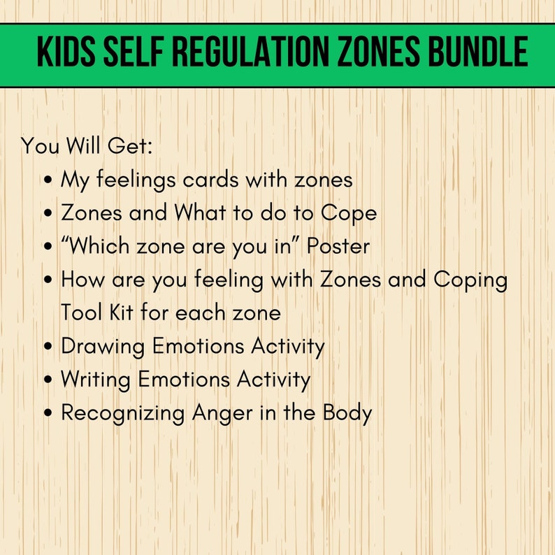 Self-regulation Zones BUNDLE Calming Corner Tools Emotional Regulation ...