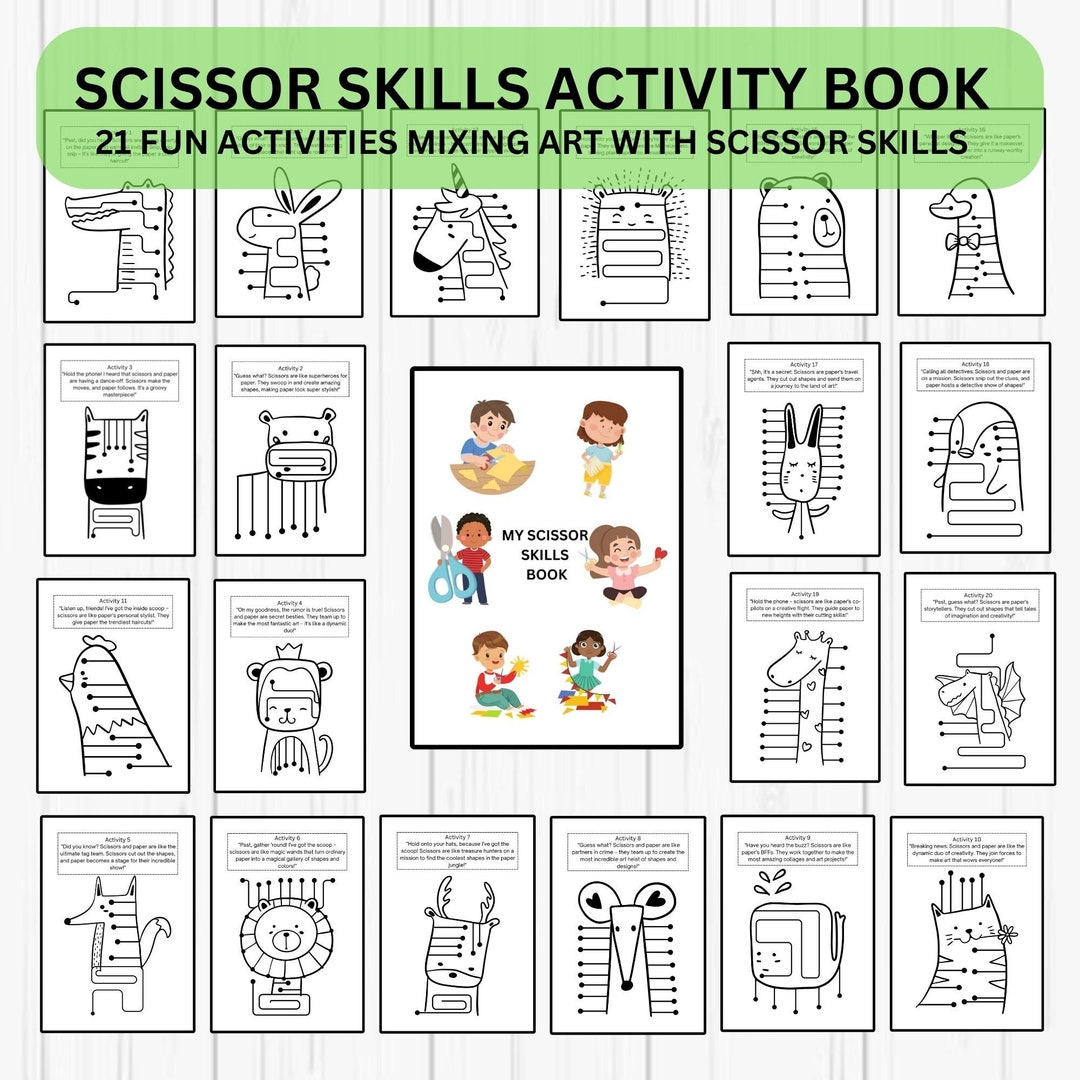 Scissor Skills Cutting Practice Preschool Worksheets Printables Scissor ...