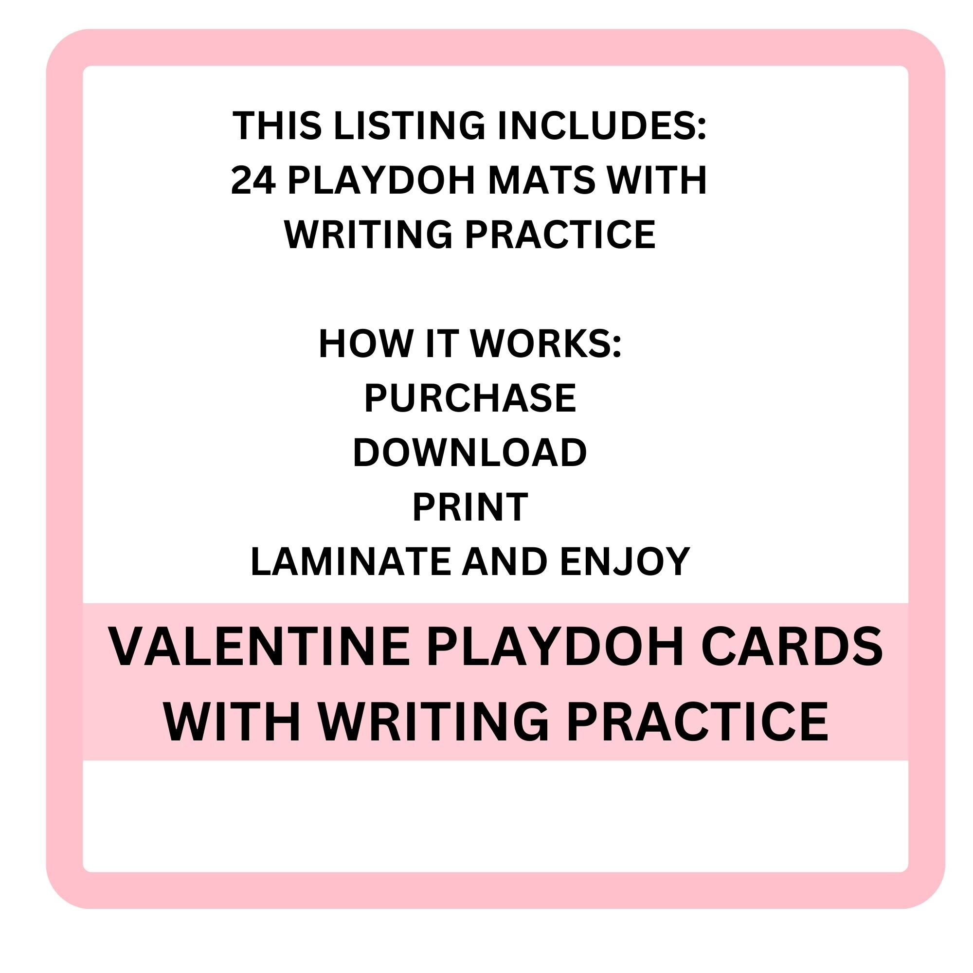 Valentines Day Play Dough Mats Printable Play Doh Activity Fine Motor ...