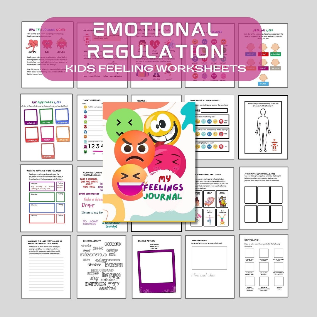 Self Regulation Zone Kids Feeling Worksheets School Counselling ...