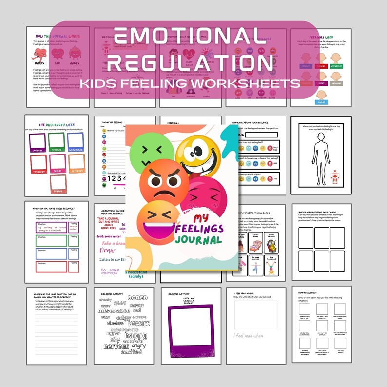 Self Regulation Zone Kids Feeling Worksheets School Counselling ...