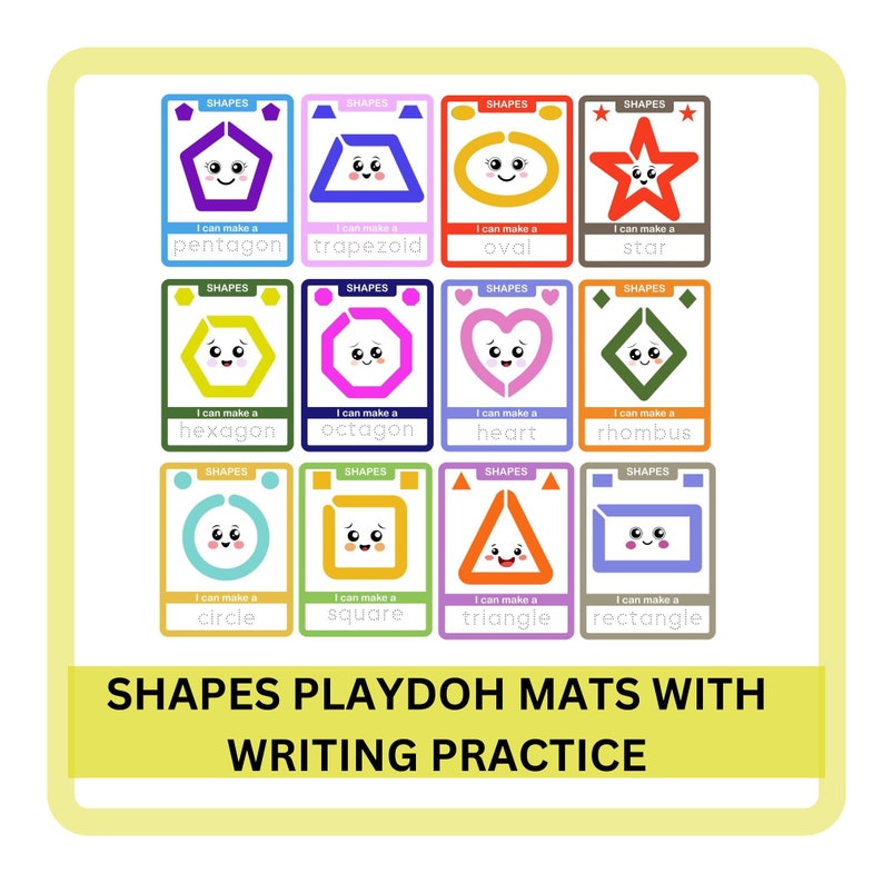 Shapes Play Dough Mats Printable Playdough Activity Toddler Preschool ...