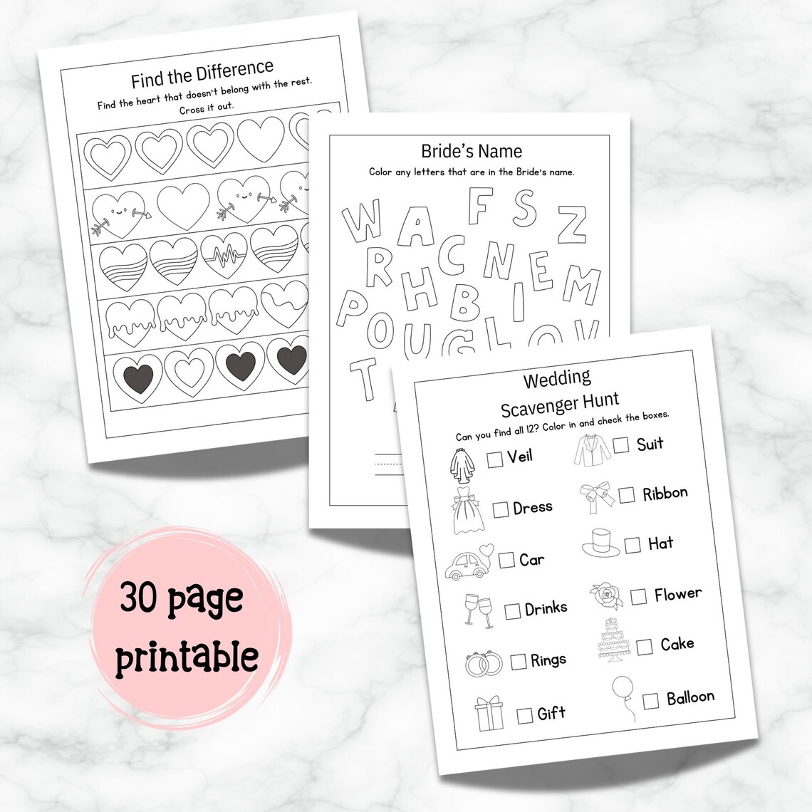 Kids Wedding Activity Pack Wedding Activity Book Coloring Book for Kids ...