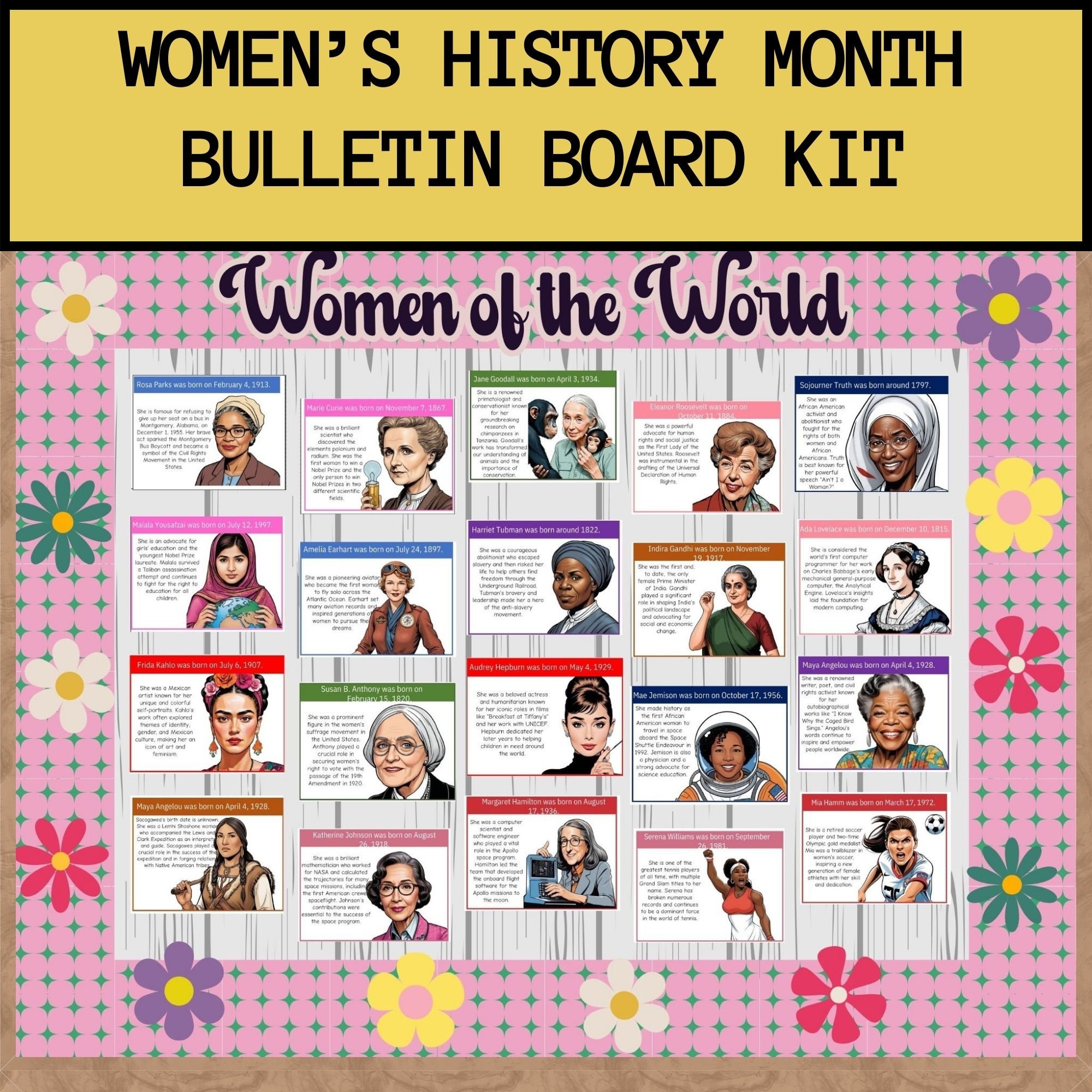 Women's History Month Posters Bulletin Board Set Classroom Bulletin ...