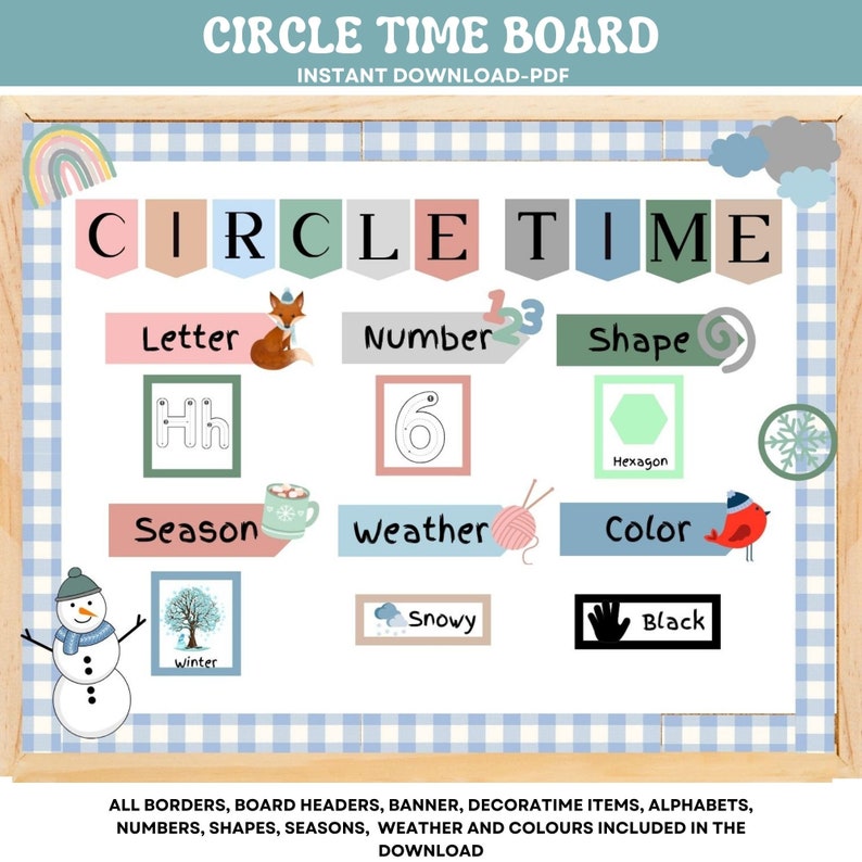 Circle Time Board Daycare Learning Preschool Homeschool Focus Board ...