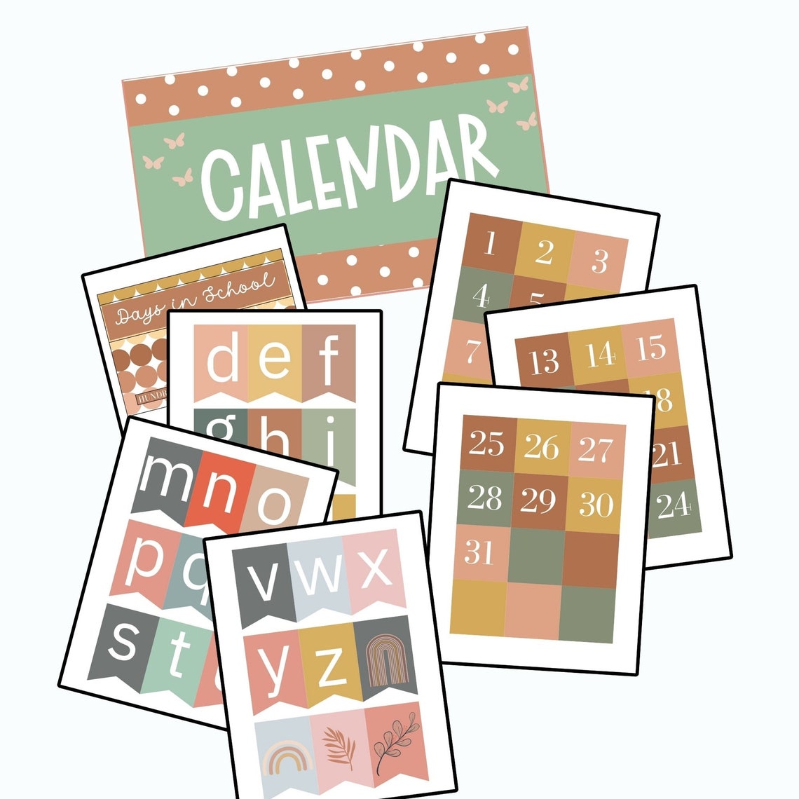 Classroom Calendar Display Weather Station Seasons Alphabet Banner ...