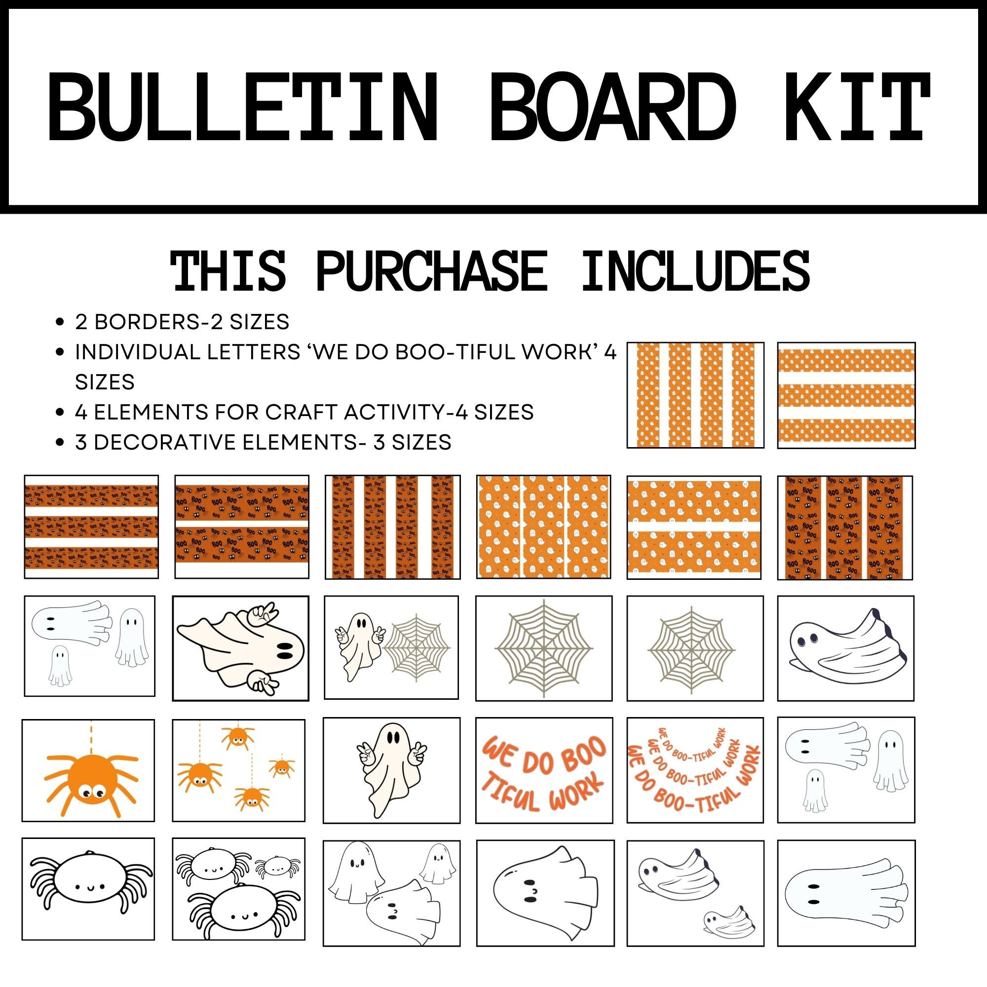 Halloween Bulletin Board Kit With Student Activity Modern Halloween ...