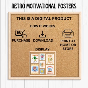 Retro Motivational Posters Groovy Classroom Decor Growth Mindset ...