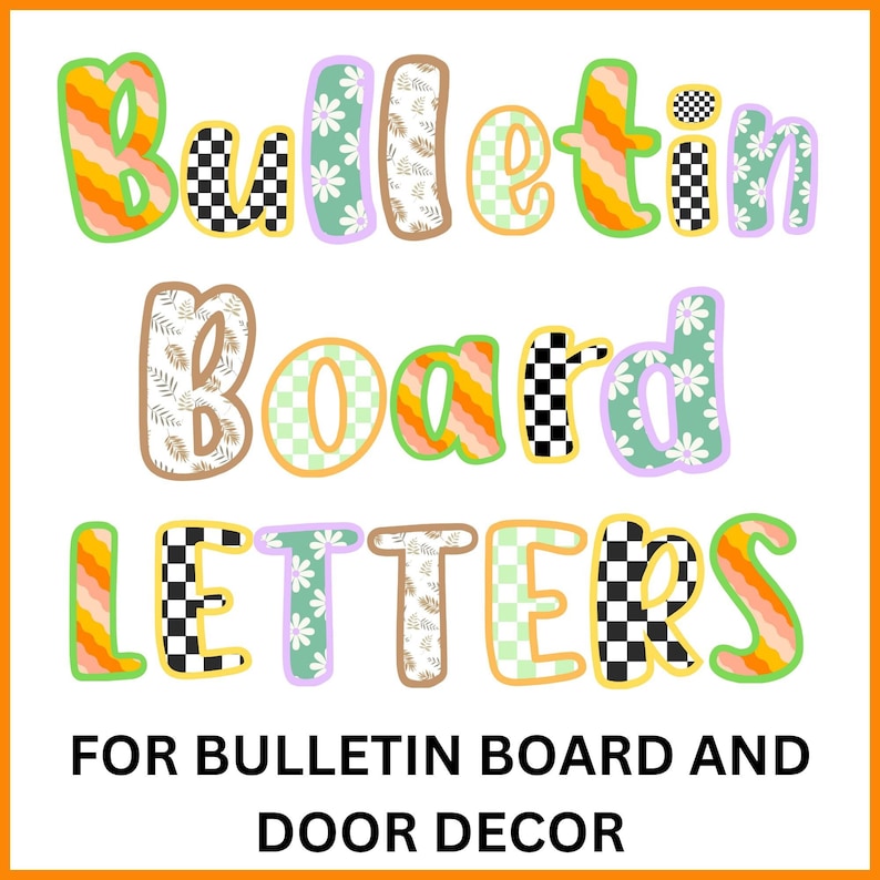 Bulletin Board Letters Retro Bulletin Board Letters Boho Bulletin Board ...