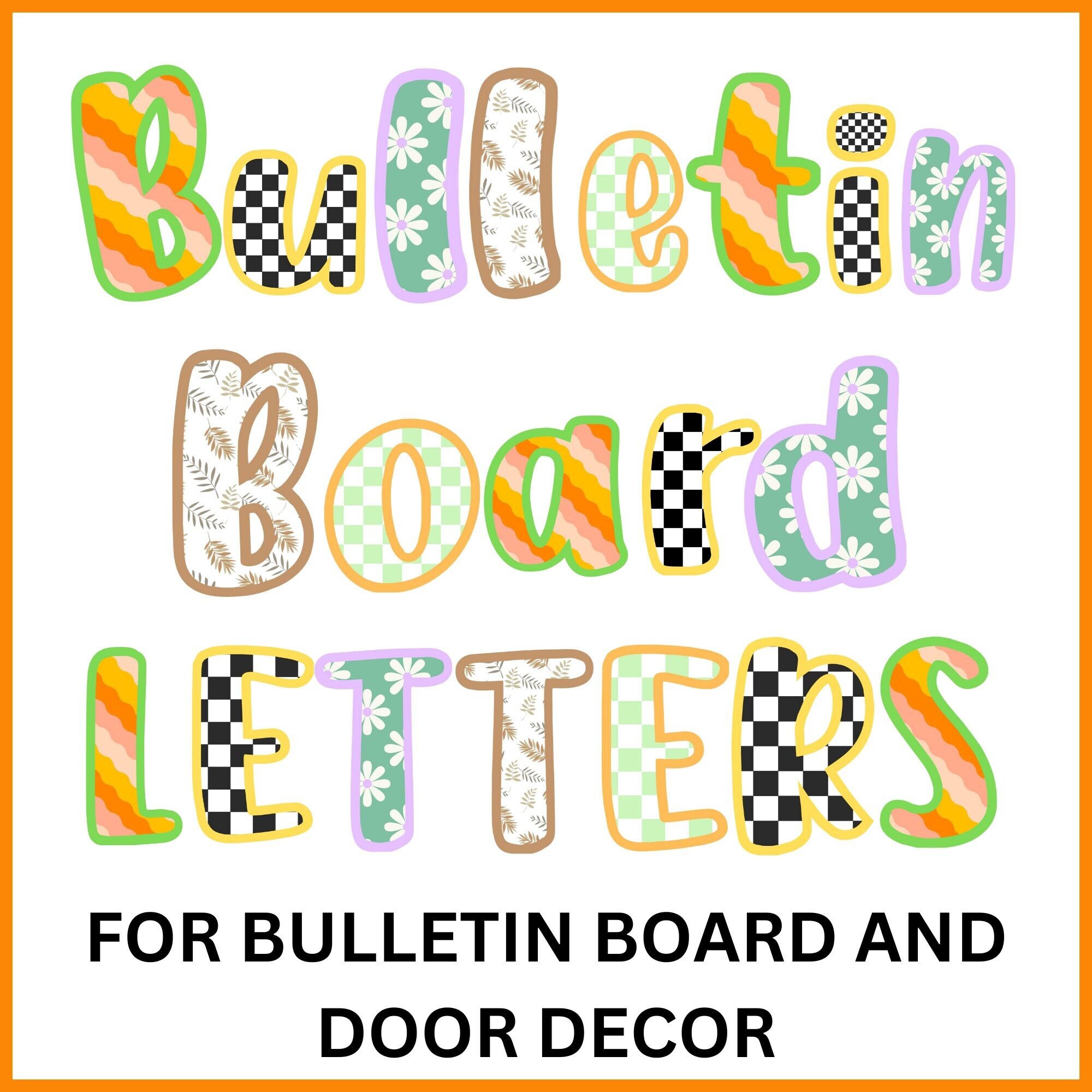 Bulletin Board Letters Retro Bulletin Board Letters Boho Bulletin Board ...