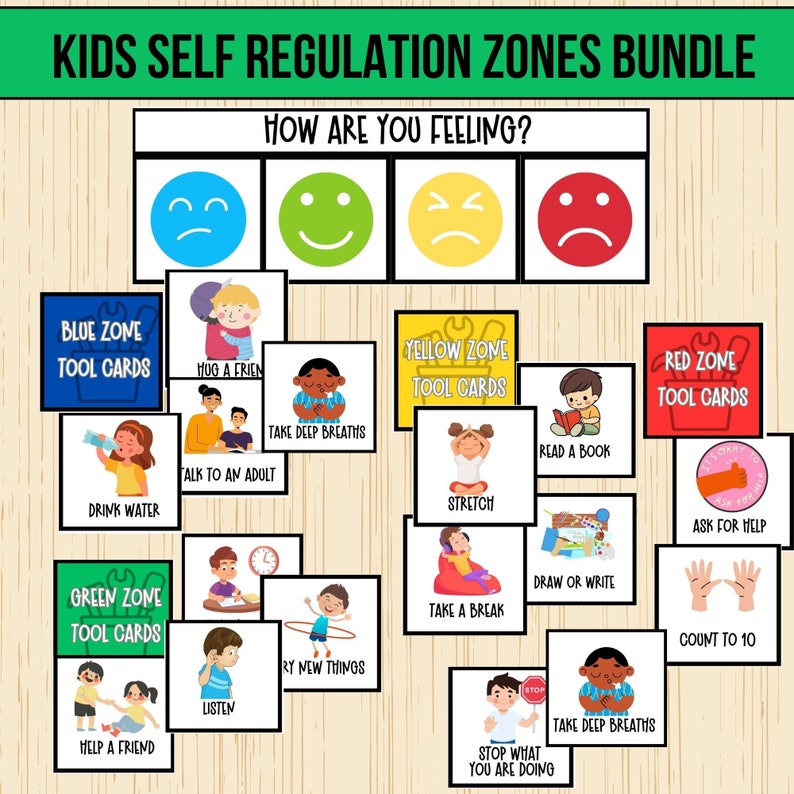 Self Regulation Zones Bundle Calming Corner Tools Emotional Regulation