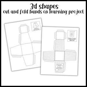 Cutout 3D Shape Craft Activity Worksheets Build 3D Shapes Math 3d ...