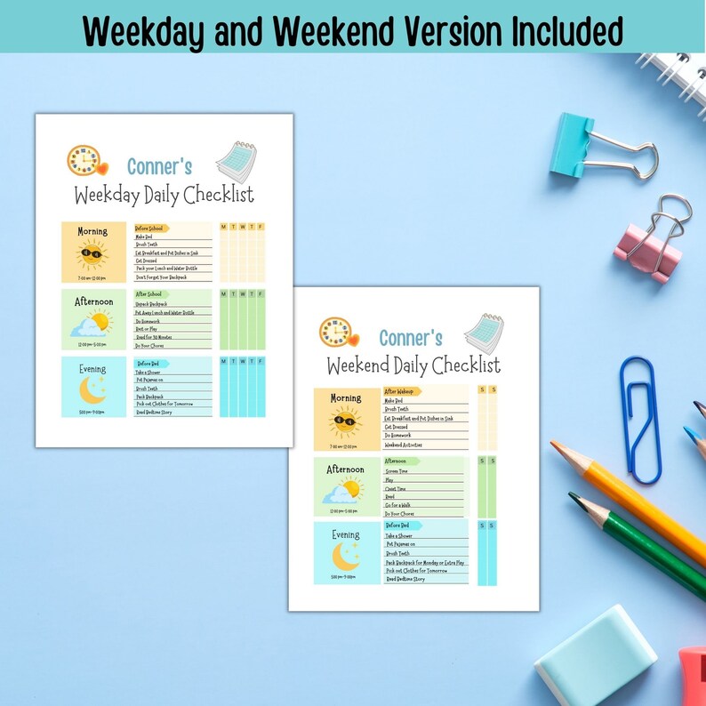 Editable Chore Chart for Multiple Kids Daily Checklist Template for ...